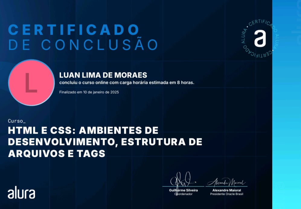 Certificados - Luan Moraes